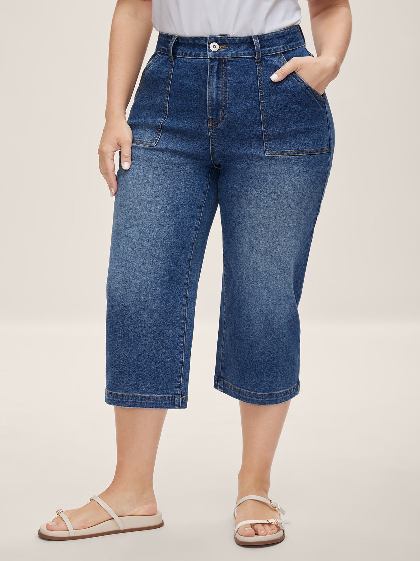 Stretchy Mid-Rise Capri Jeans – BloomChic-UK